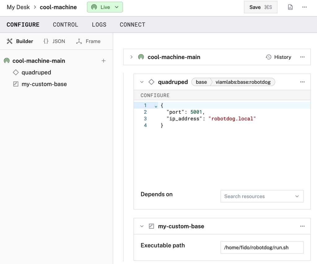 Control a Robot Dog with a Custom Viam Base Component | Tutorial